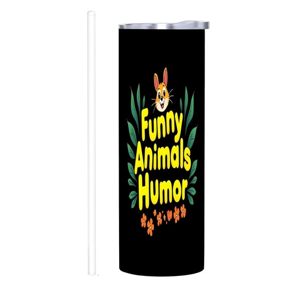 20 oz Stainless Steel Insulated Tumbler - Cartoon Rabbit Design with ...