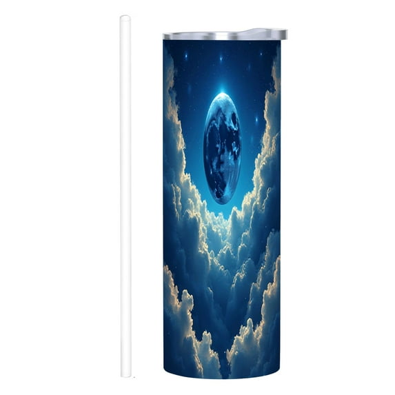 20 oz Stainless Steel Insulated Tumbler - Celestial Blue & White Design ...