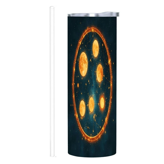 20 oz Stainless Steel Insulated Tumbler - Celestial Design with Glowing ...