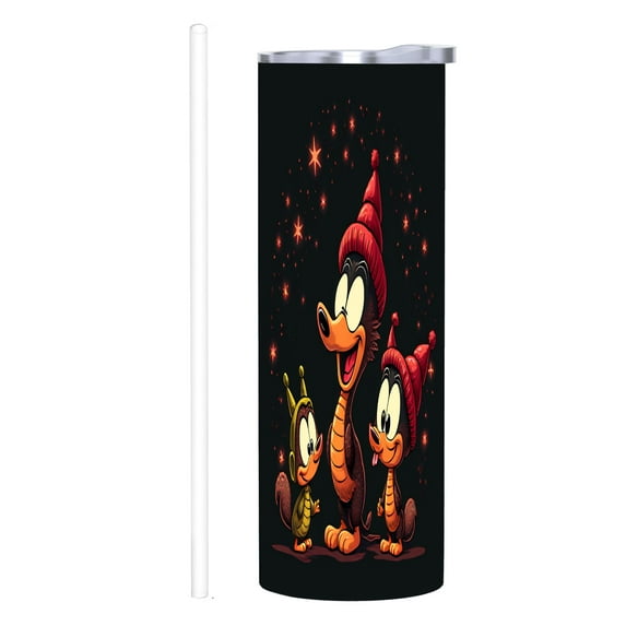 20 oz Stainless Steel Insulated Tumbler - Cheerful Cartoon Characters ...