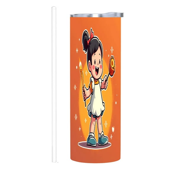 20 oz Stainless Steel Insulated Tumbler - Cheerful Cartoon Design with ...