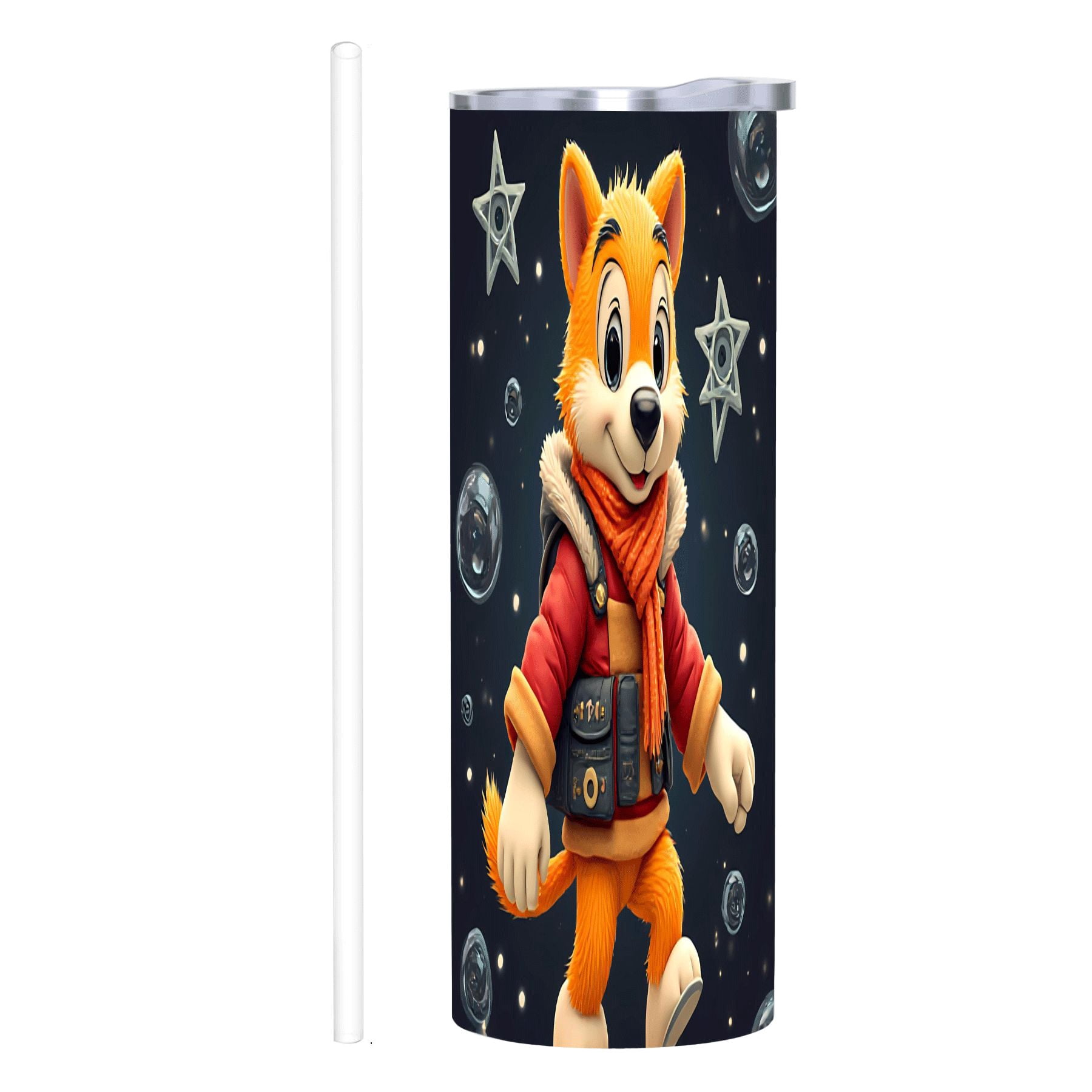20 oz Stainless Steel Insulated Tumbler - Cheerful Cartoon Dog Design ...