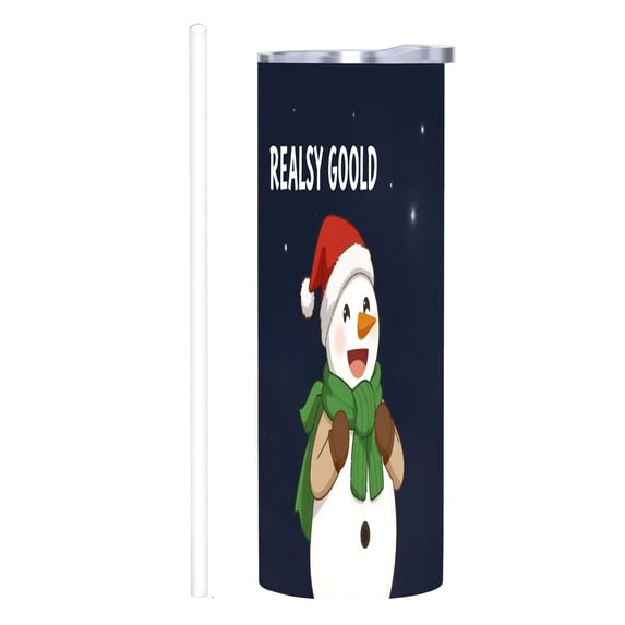 20 oz Stainless Steel Insulated Tumbler - Cheerful Cartoon Snowman ...