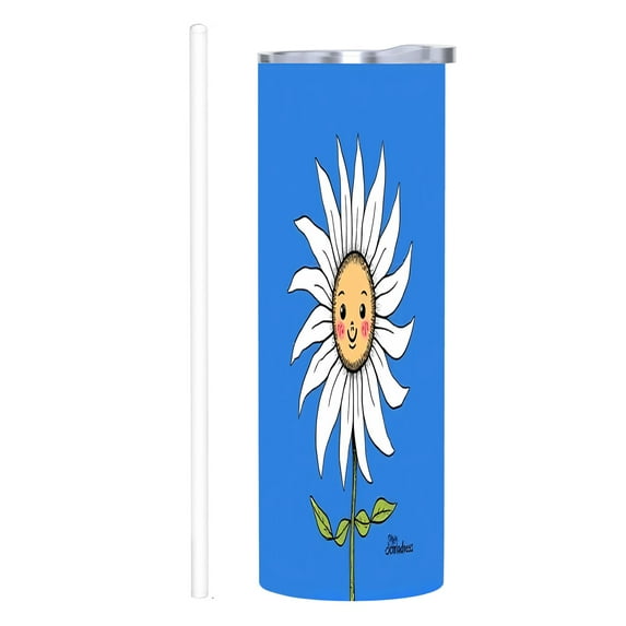 20 oz Stainless Steel Insulated Tumbler - Cheerful Cartoon Sunflower ...