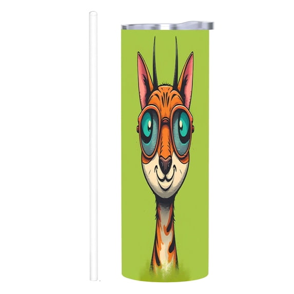20 oz Stainless Steel Insulated Tumbler - Cheerful Giraffe Design with ...