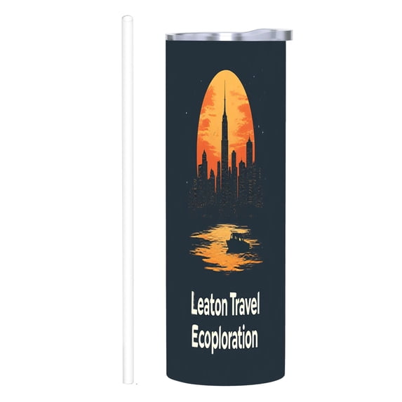 20 oz Stainless Steel Insulated Tumbler - City Skyline Sunset Design ...