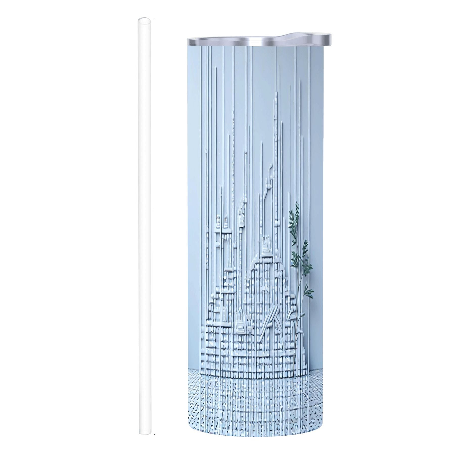 20 oz Stainless Steel Insulated Tumbler - Cityscape Design with Lines ...