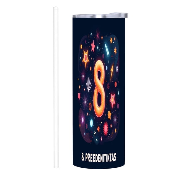 20 oz Stainless Steel Insulated Tumbler - Colorful ' 8 ' Design with ...