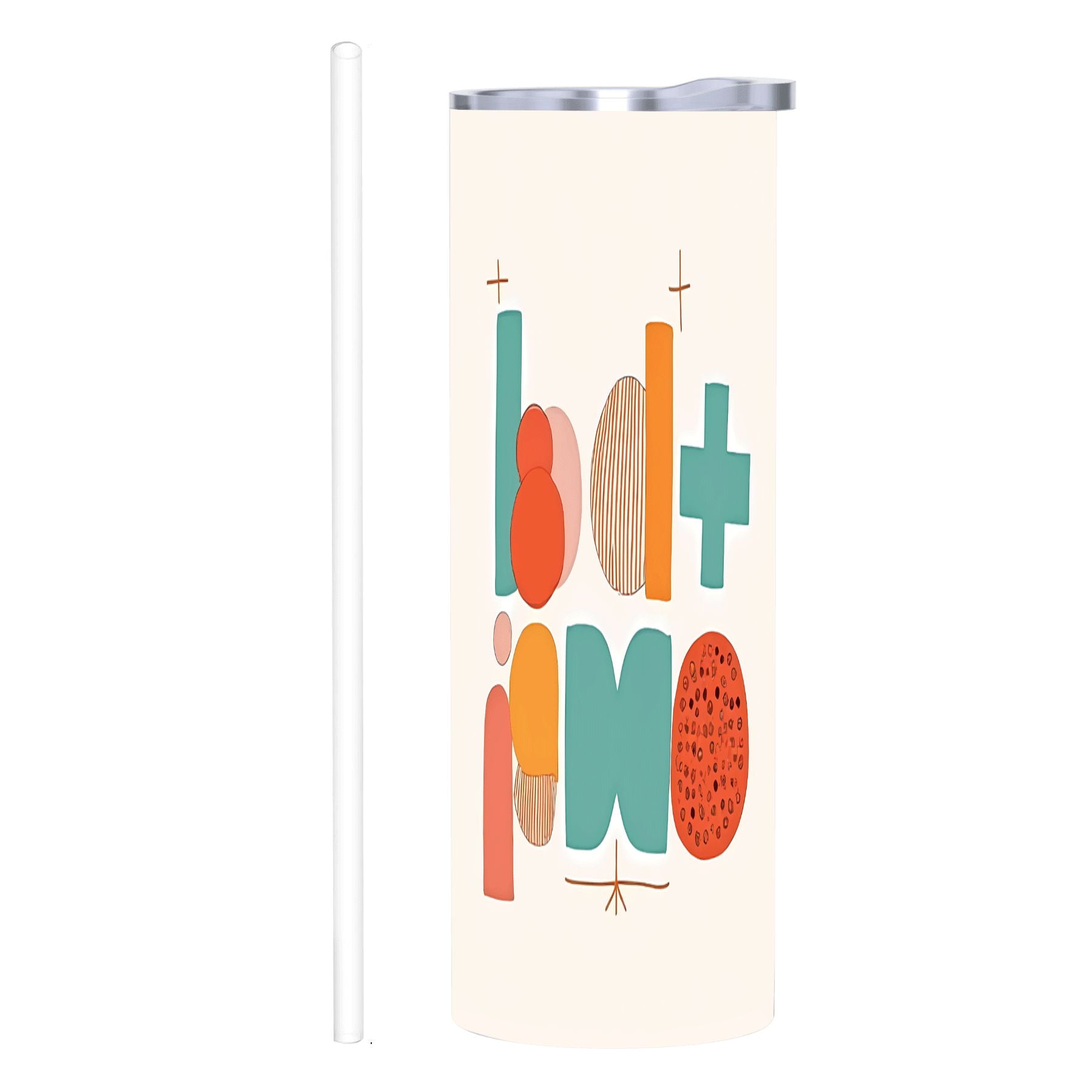 20 oz Stainless Steel Insulated Tumbler - Colorful Abstract Design with ...