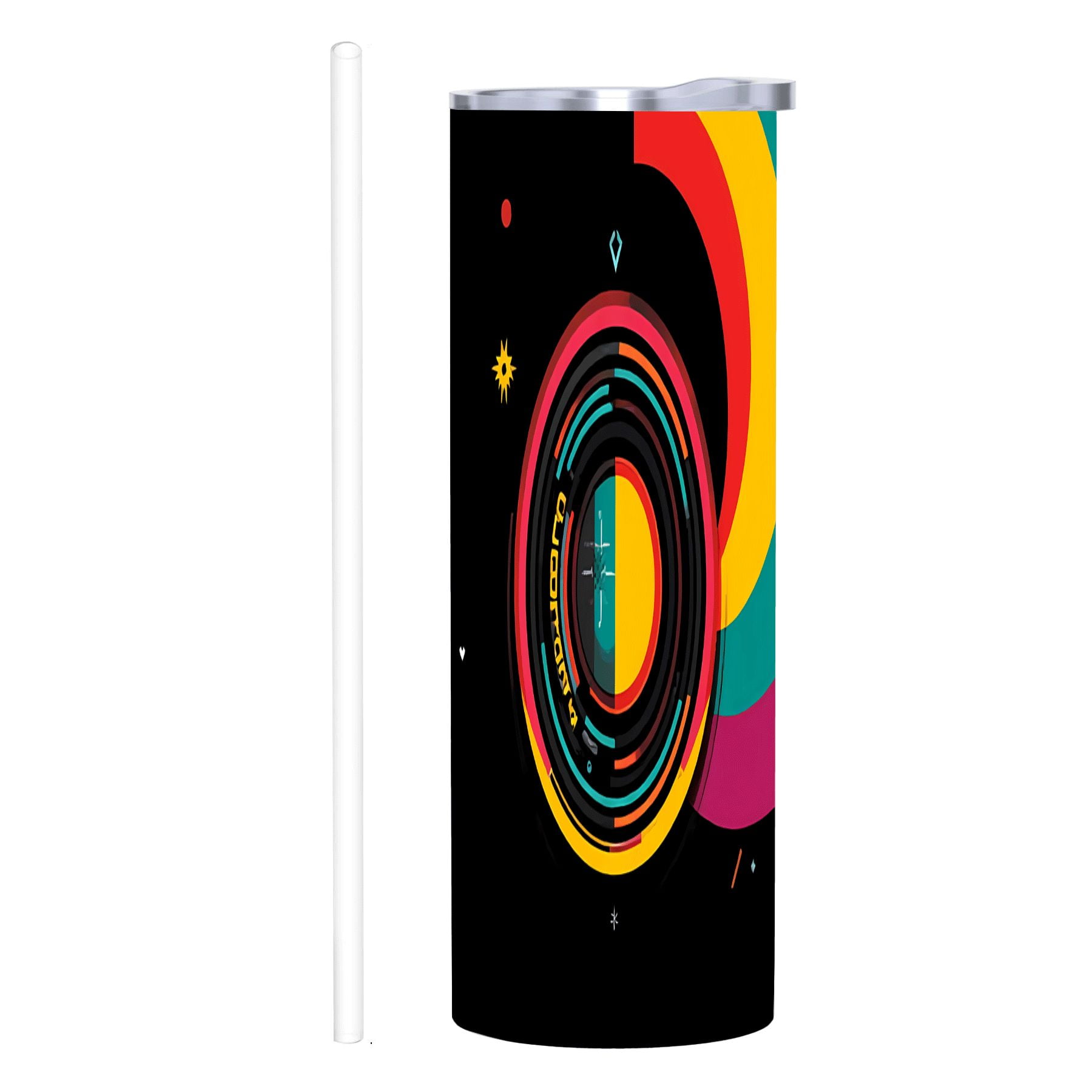 20 oz Stainless Steel Insulated Tumbler - Colorful Abstract Design with ...