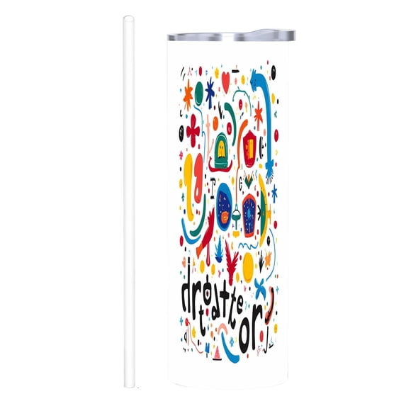 20 oz Stainless Steel Insulated Tumbler - Colorful Abstract Design with ...