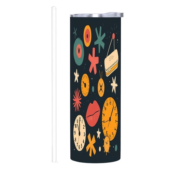 20 oz Stainless Steel Insulated Tumbler - Colorful Abstract Design with ...