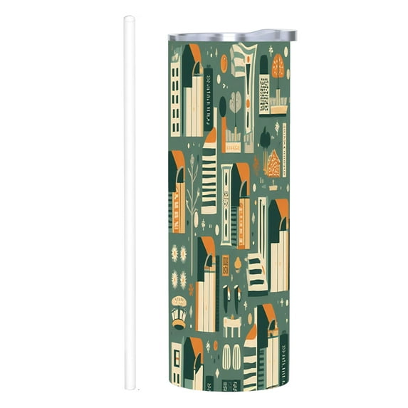 20 oz Stainless Steel Insulated Tumbler - Colorful Abstract Geometric ...