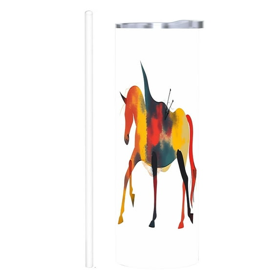 20 oz Stainless Steel Insulated Tumbler - Colorful Abstract Horse ...