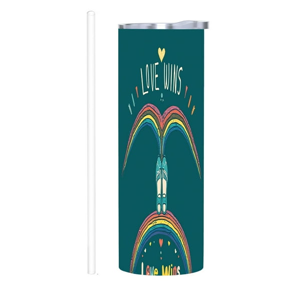 20 oz Stainless Steel Insulated Tumbler - Colorful Bird & Rainbow ...