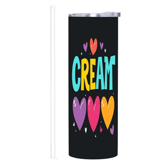 20 oz Stainless Steel Insulated Tumbler - Colorful ' CREAM ' Design ...