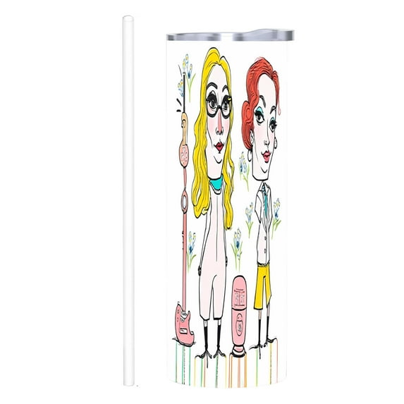 20 oz Stainless Steel Insulated Tumbler - Colorful Cartoon Design with ...