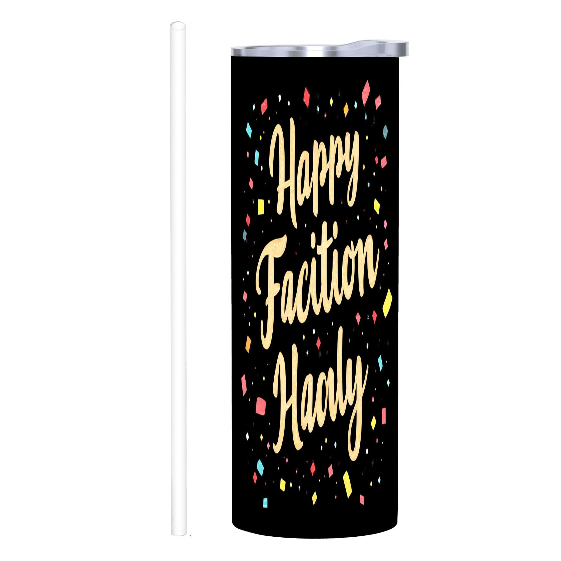 20 oz Stainless Steel Insulated Tumbler - Colorful Design ' Happy ...