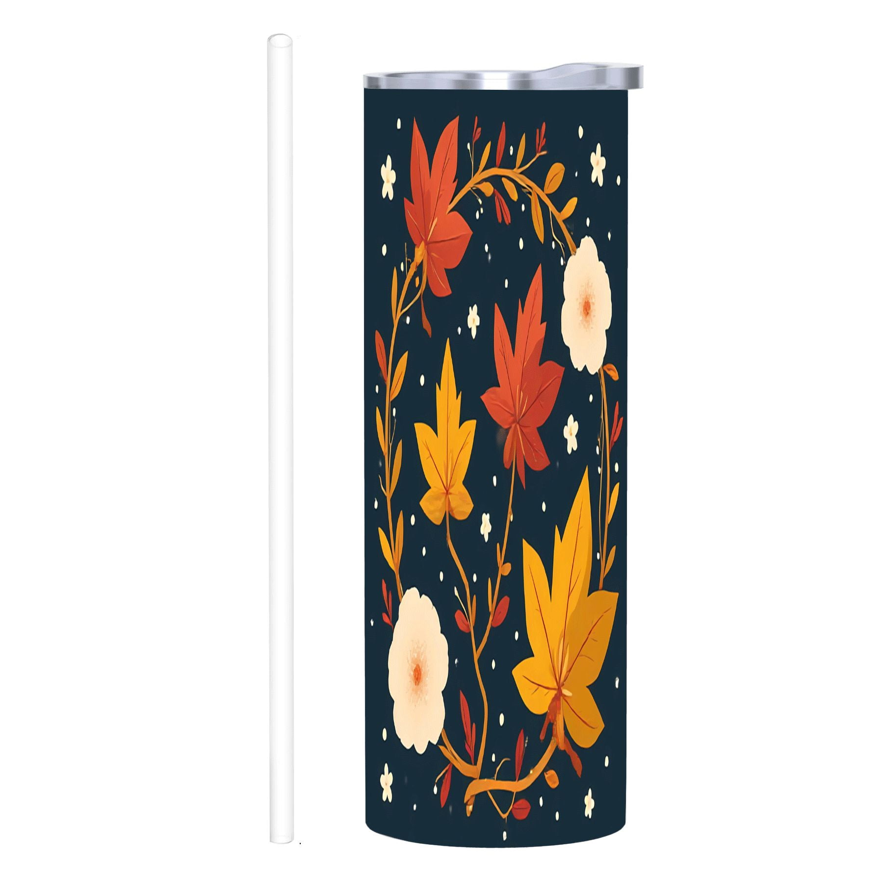 20 oz Stainless Steel Insulated Tumbler - Colorful Floral Pattern with ...