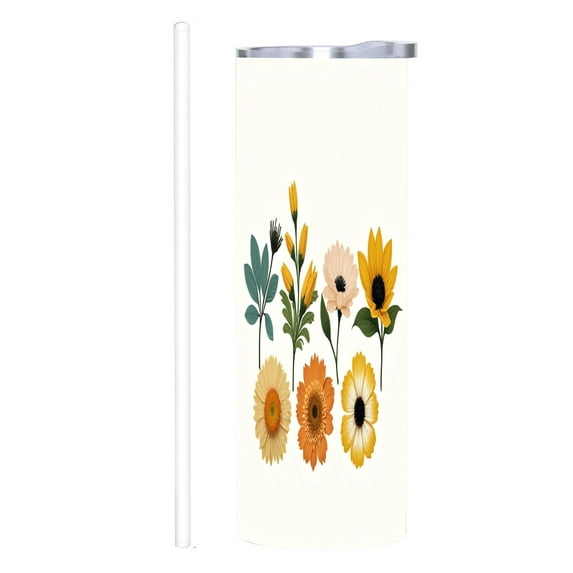 20 oz Stainless Steel Insulated Tumbler - Colorful Floral Pattern with ...