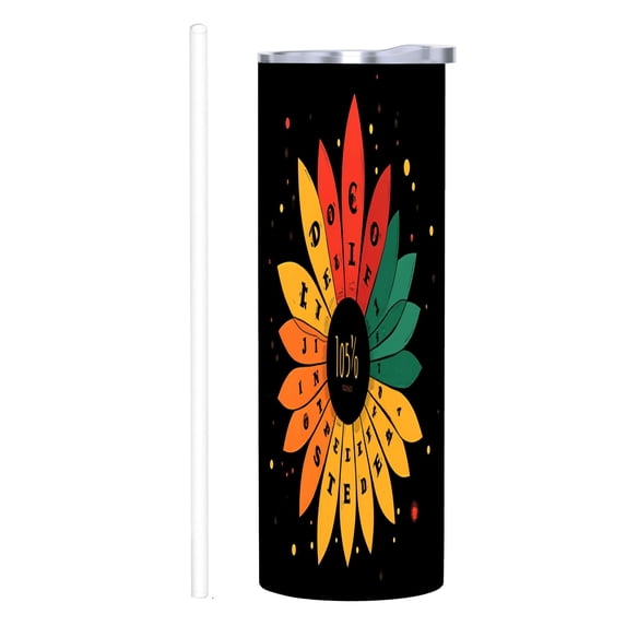20 oz Stainless Steel Insulated Tumbler - Colorful Flower Design with ...