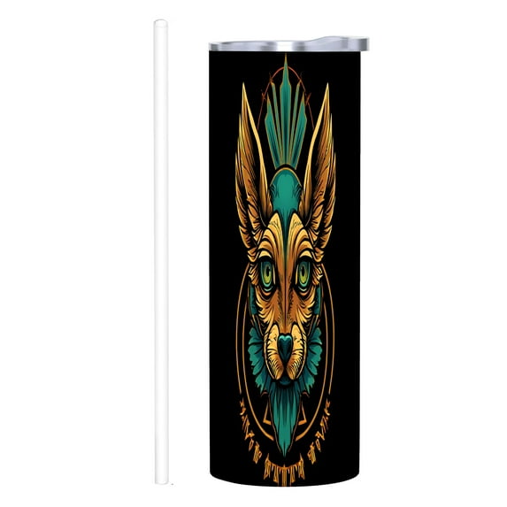 20 oz Stainless Steel Insulated Tumbler - Colorful Fox Design with ...
