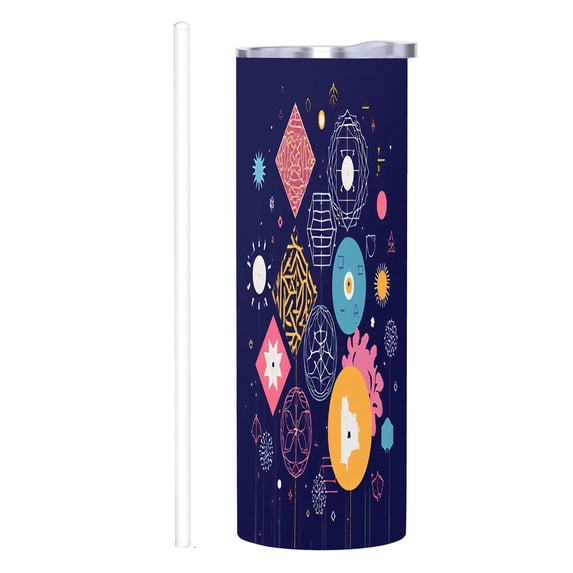 20 oz Stainless Steel Insulated Tumbler - Colorful Geometric Patterns ...