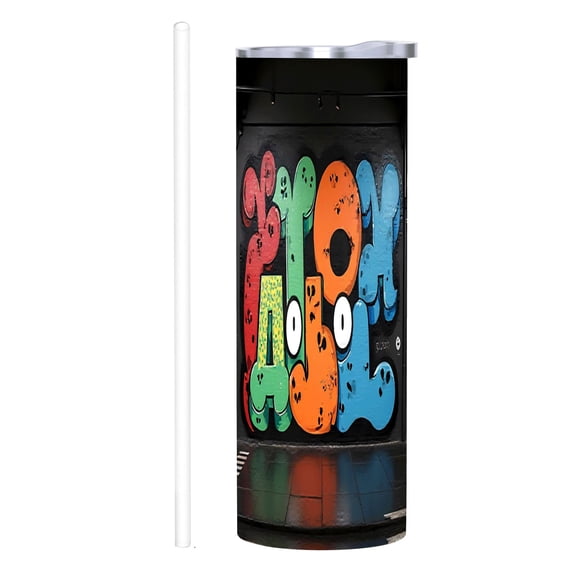 20 oz Stainless Steel Insulated Tumbler - Colorful Graffiti Design ...