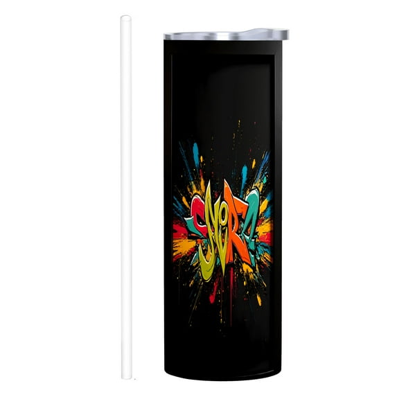20 oz Stainless Steel Insulated Tumbler - Colorful Graffiti Design with ...