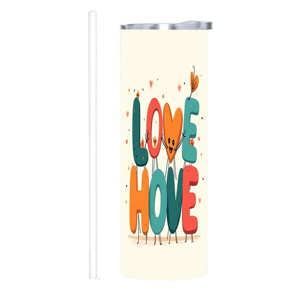 20 oz Stainless Steel Insulated Tumbler - Colorful ' LOVE HOME ' Design ...
