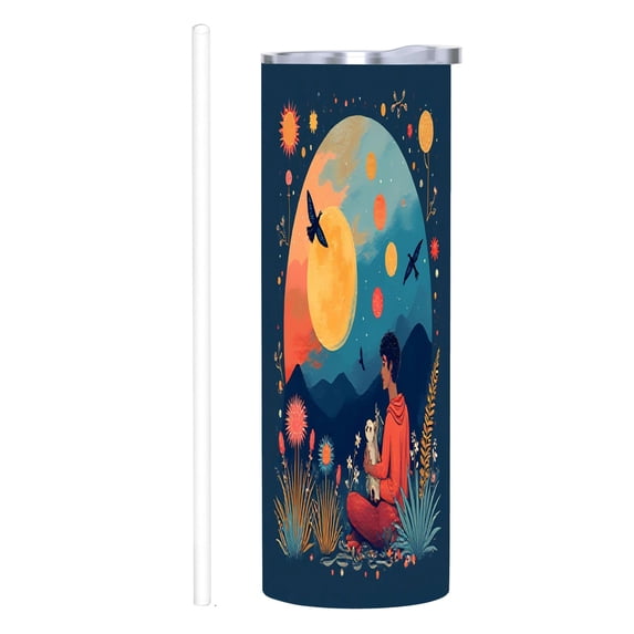 20 oz Stainless Steel Insulated Tumbler - Colorful Moon & Nature Design ...