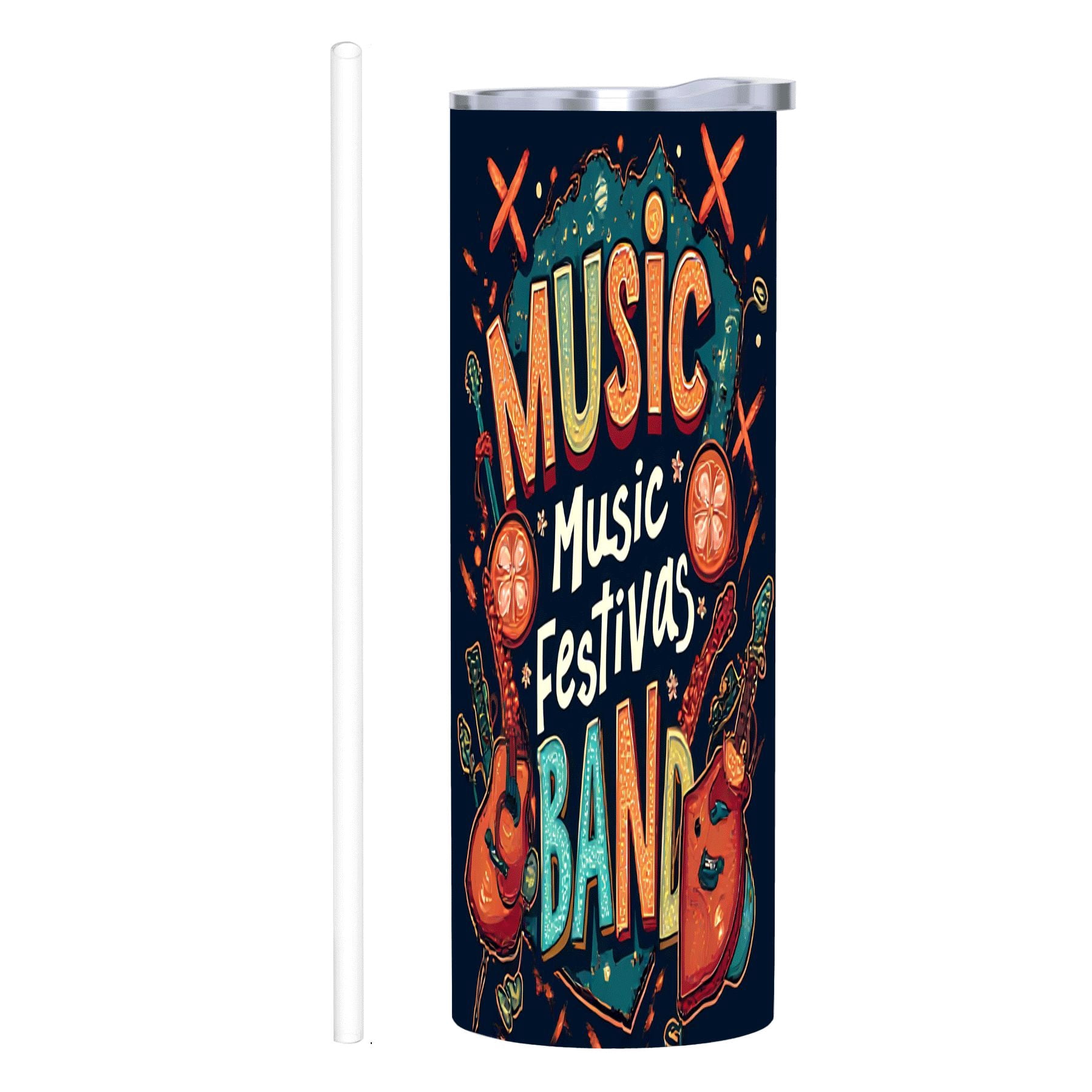 20 oz Stainless Steel Insulated Tumbler - Colorful Music Festival ...