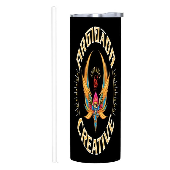 20 oz Stainless Steel Insulated Tumbler - Colorful Phoenix Design with ...