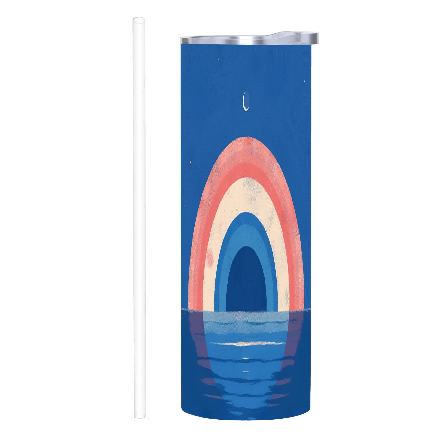 20 oz Stainless Steel Insulated Tumbler - Colorful Rainbow Design with ...