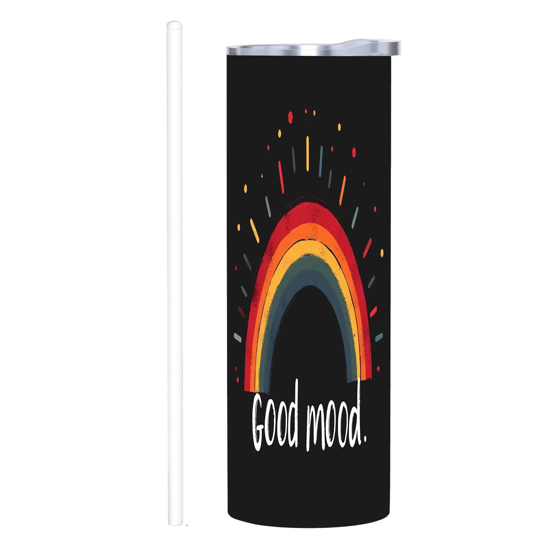 20 oz Stainless Steel Insulated Tumbler - Colorful Rainbow Design with ...