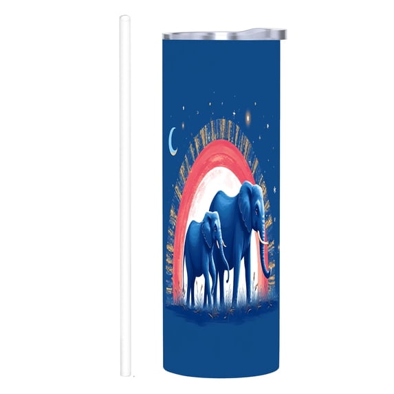 20 oz Stainless Steel Insulated Tumbler - Colorful Rainbow & Elephant ...