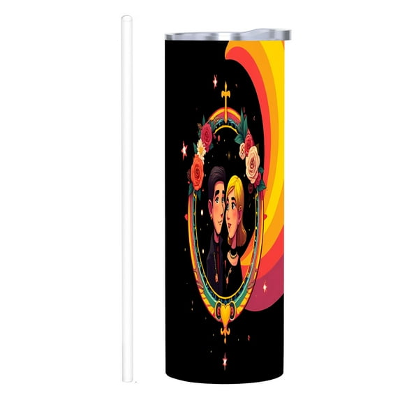 20 oz Stainless Steel Insulated Tumbler - Colorful Rainbow Heart Design ...