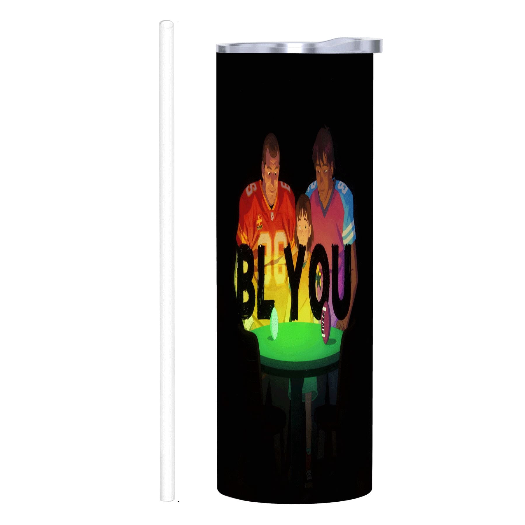 20 oz Stainless Steel Insulated Tumbler - Colorful Sports Illustration ...