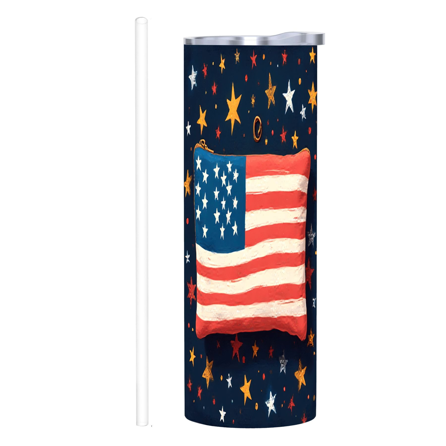 20 oz Stainless Steel Insulated Tumbler - Colorful Star Pattern ...