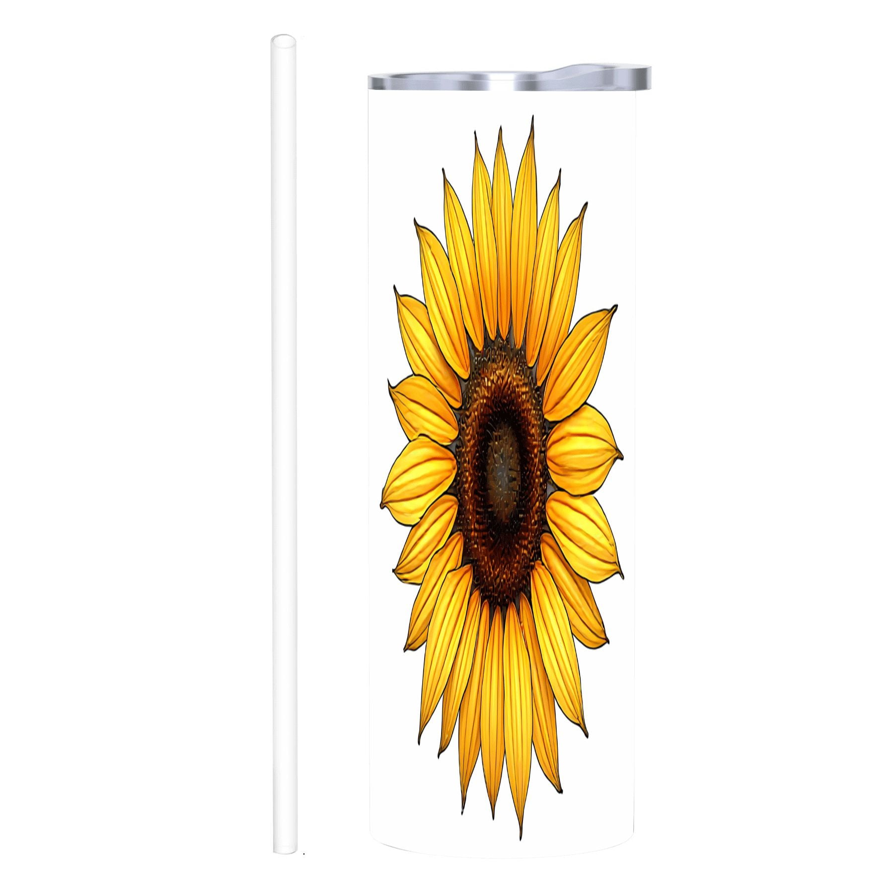 20 oz Stainless Steel Insulated Tumbler - Colorful Sunflower Design ...