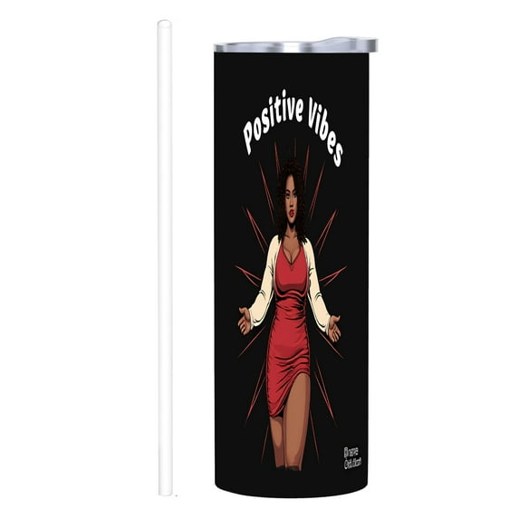 20 oz Stainless Steel Insulated Tumbler - Comic Style ' Positive Vibes ...