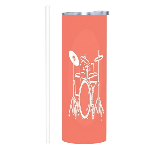 20 oz Stainless Steel Insulated Tumbler - Coral with White Drum Set ...