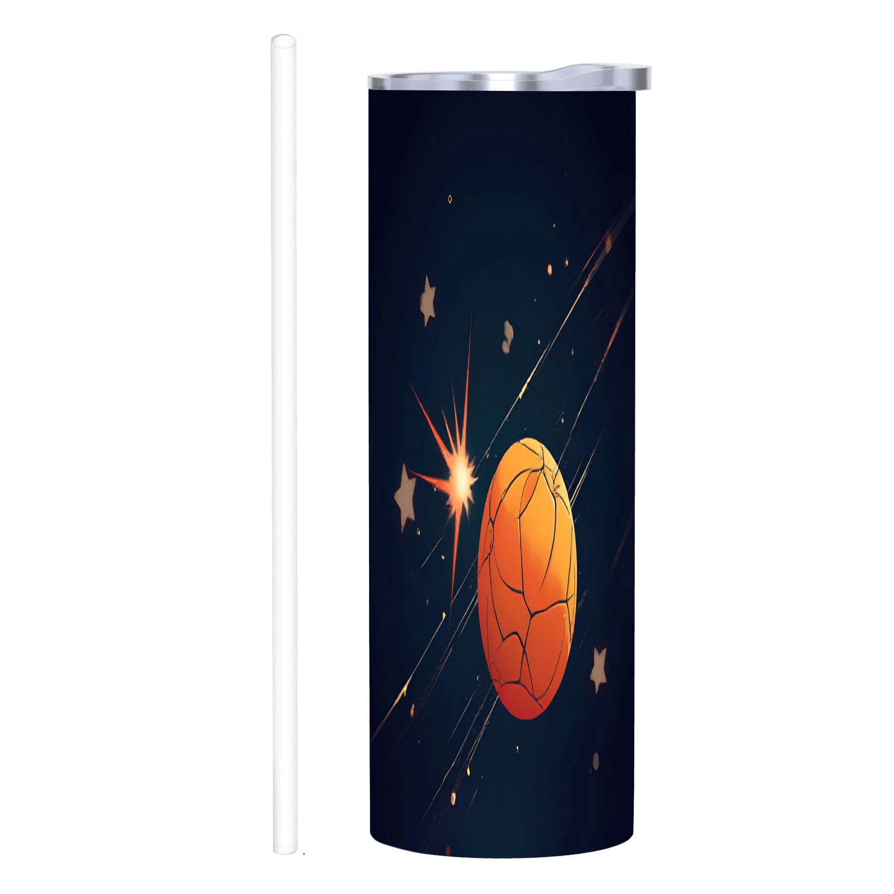 20 oz Stainless Steel Insulated Tumbler - Cosmic Design with Orange ...