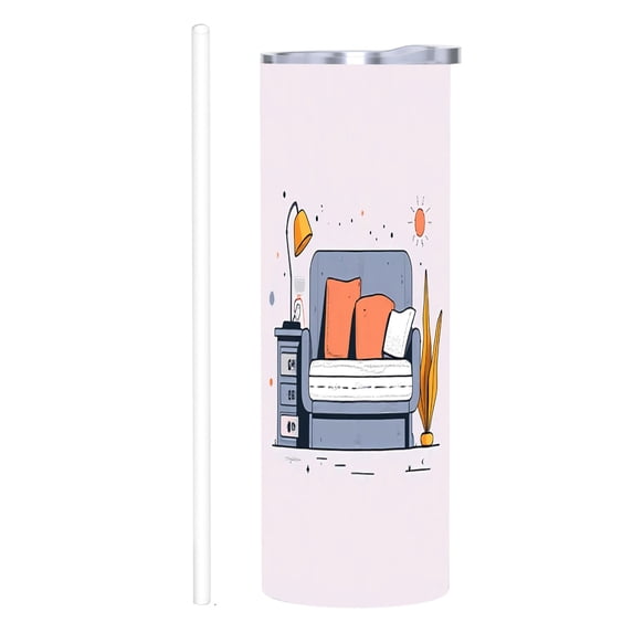 20 oz Stainless Steel Insulated Tumbler - Cozy Interior Scene Design ...