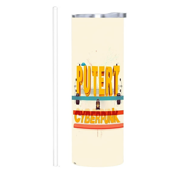 20 oz Stainless Steel Insulated Tumbler - Cream Background with ...