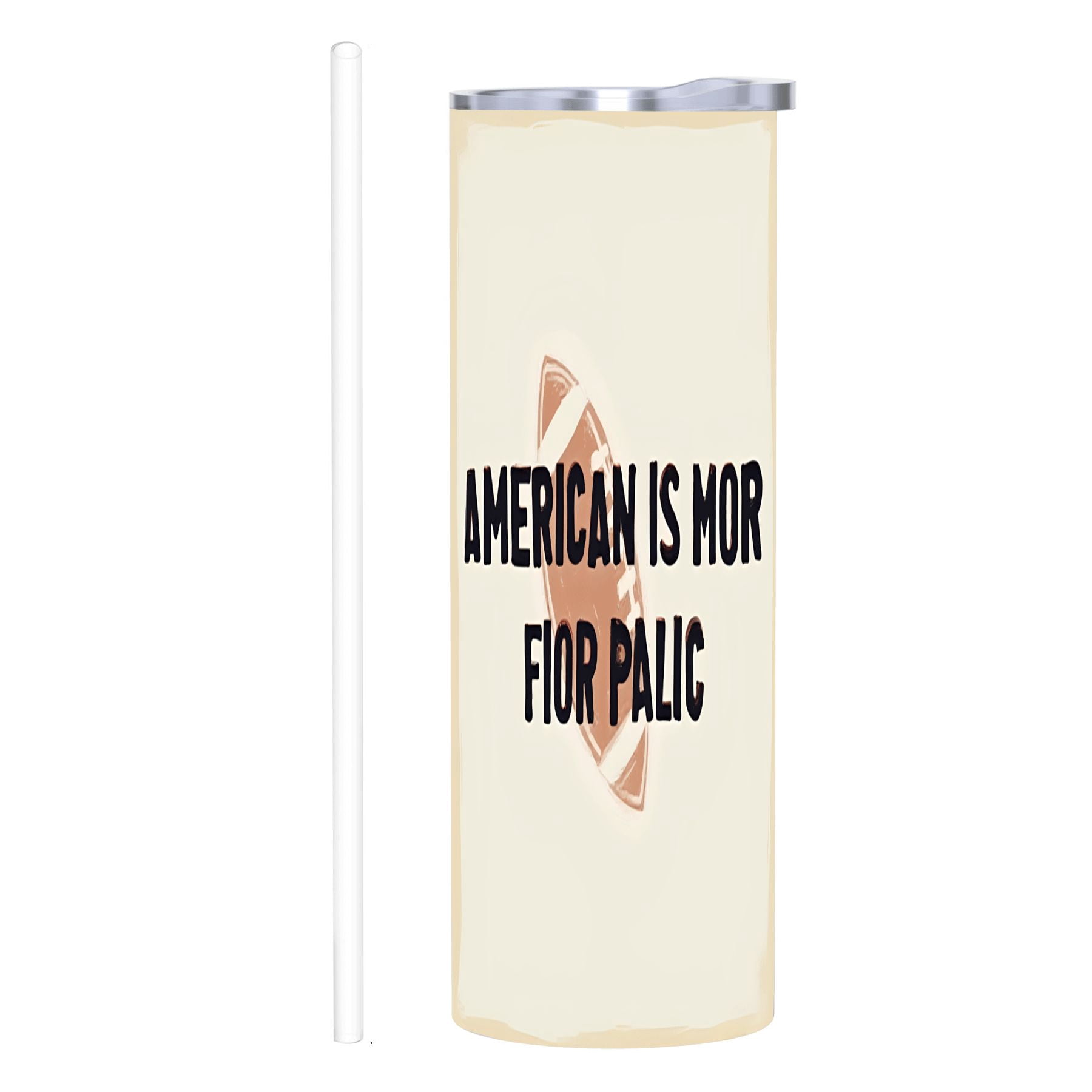 20 oz Stainless Steel Insulated Tumbler - Cream Body with ' AMERICAN IS ...