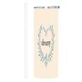 20 oz Stainless Steel Insulated Tumbler - Cream with Heart Leaf Design ...