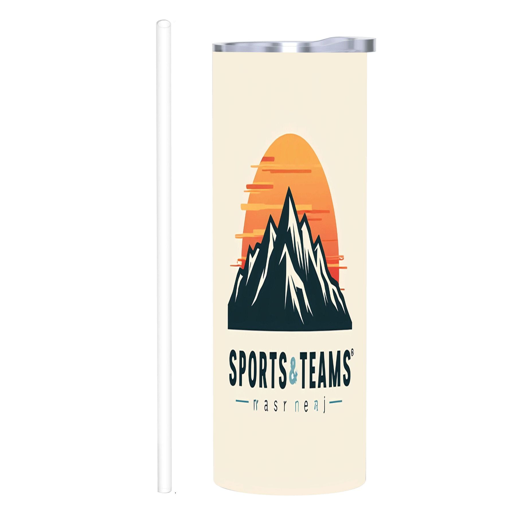 20 oz Stainless Steel Insulated Tumbler - Cream with Mountain Range ...
