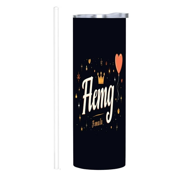 20 oz Stainless Steel Insulated Tumbler - Crown & Heart Balloon Design ...