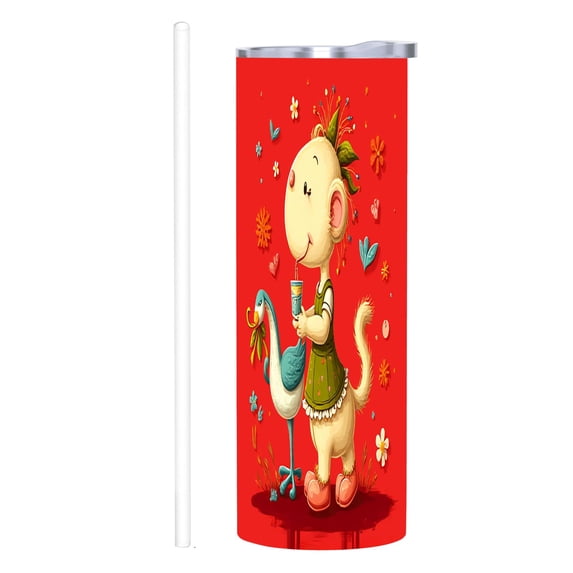 20 oz Stainless Steel Insulated Tumbler - Cute Cartoon Animal Design ...